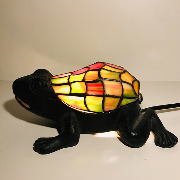 Accents | Vintage Antique Stained Glass Colorful Frog Lamp | Poshmark